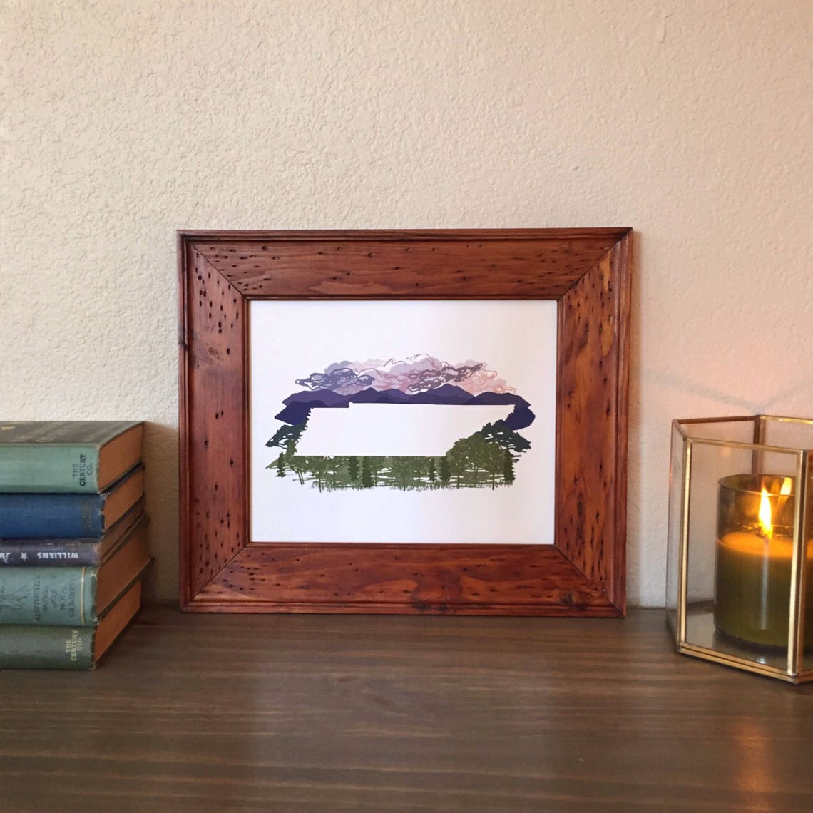 Tennessee State Print Mountains // State Map Silhouette | Etsy