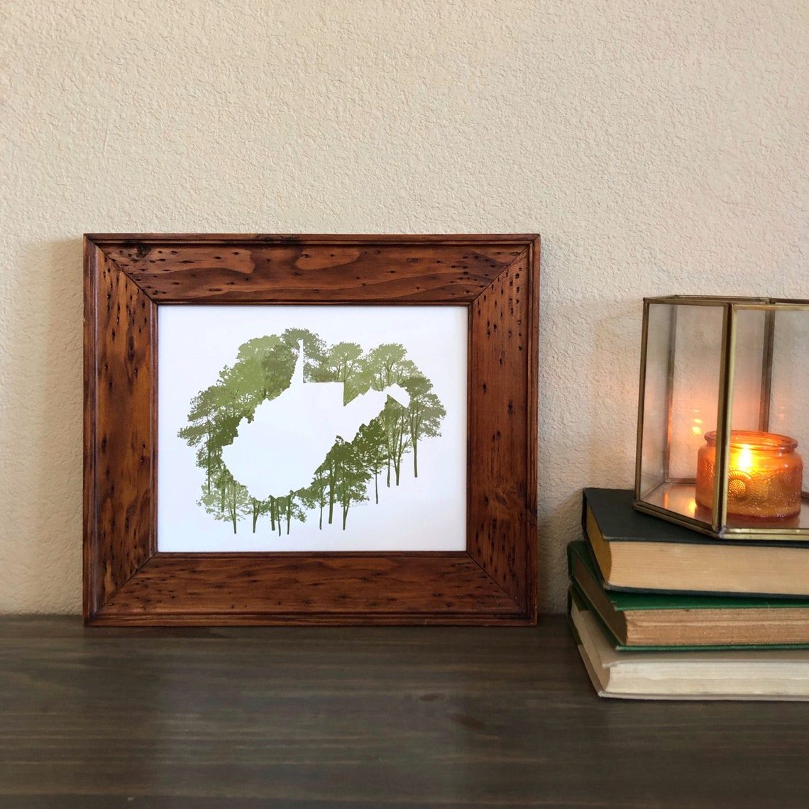 West Virginia State Print Sugar Maple // State Map | Etsy