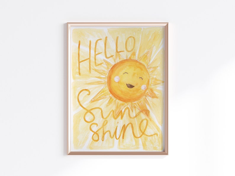 Hello Sunshine Print of Original Watercolor Painting - Etsy
