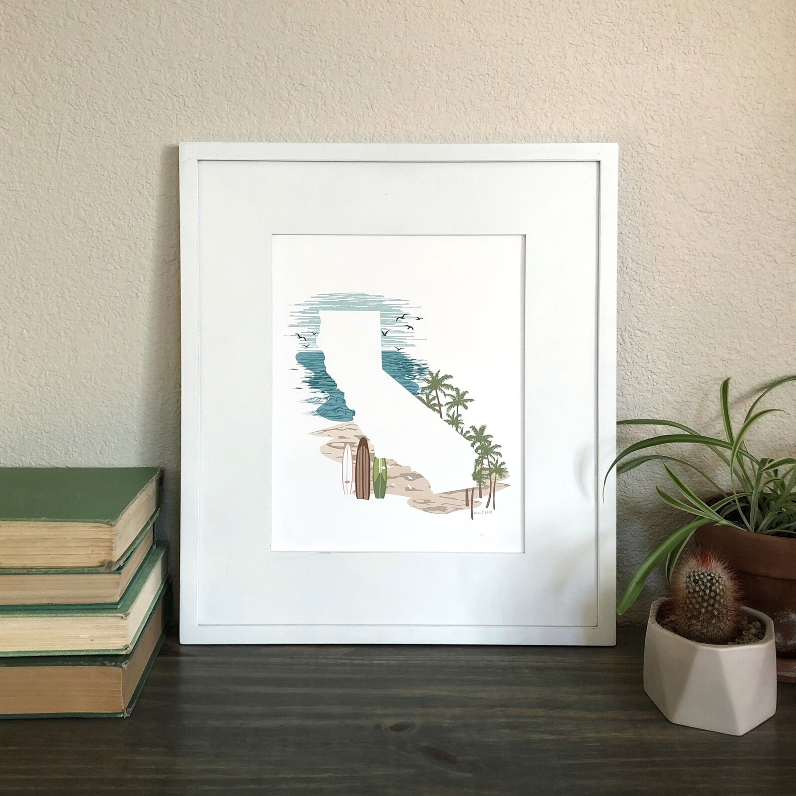 California State Print Beach // State Map Silhouette - Etsy