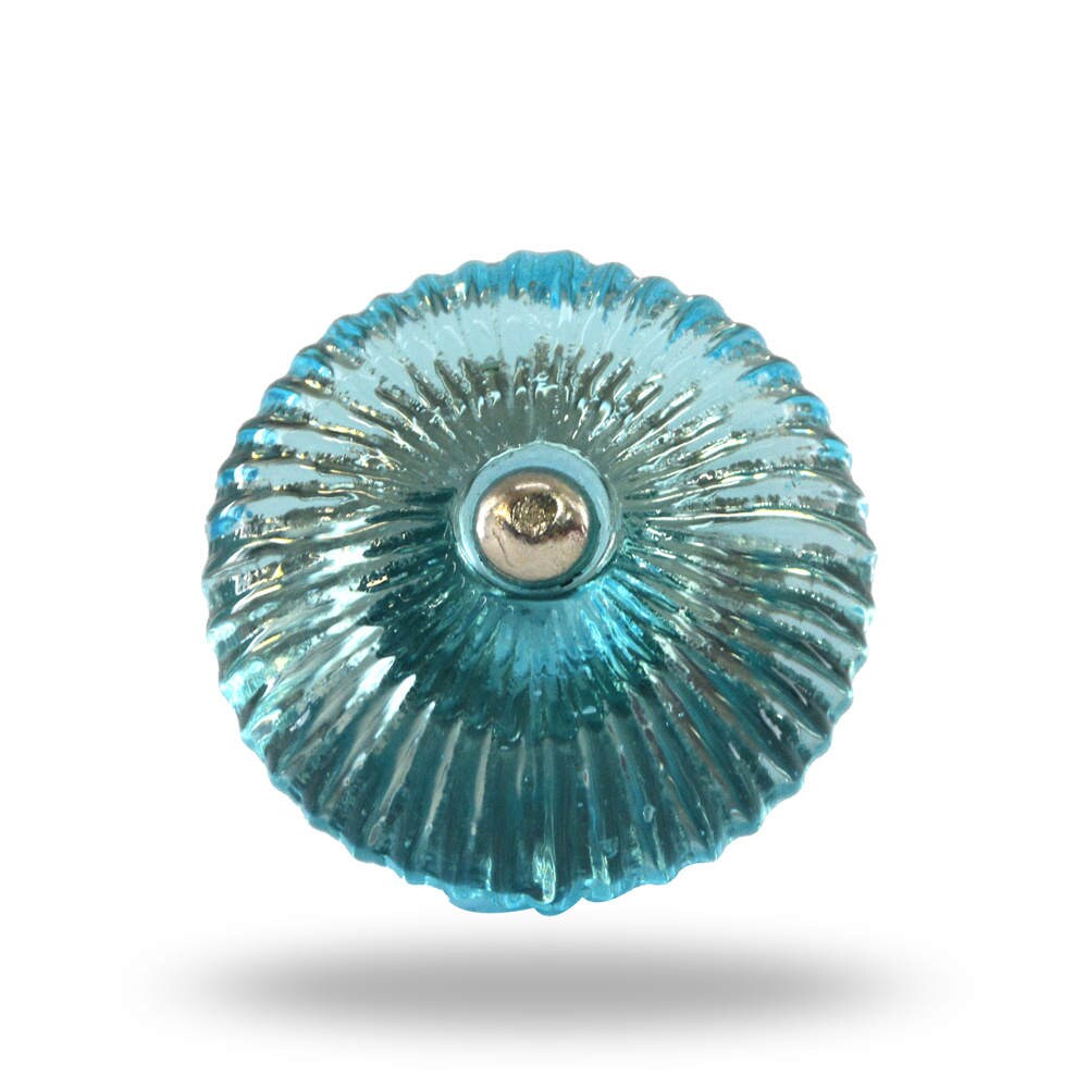 Ribbed Blue Glass Decorative Door Knob for Kitchens Bedrooms | Etsy