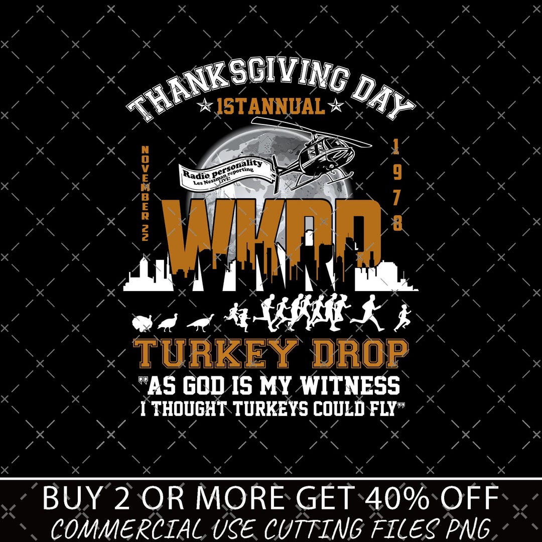 First Annual WKRP Thanksgiving Day Turkey Drop Les Nessman PNG, Funny ...