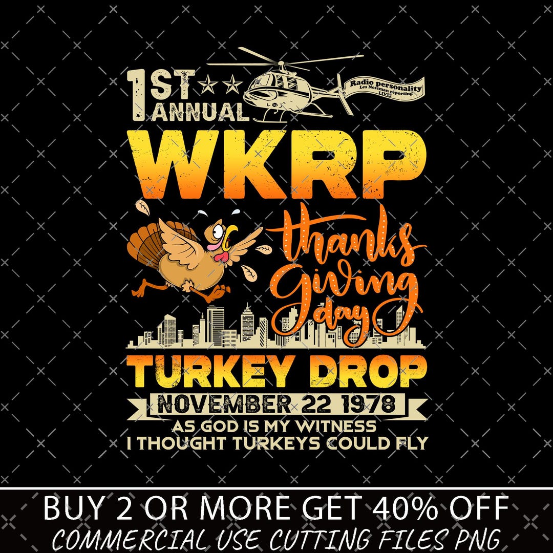 First Annual WKRP Thanksgiving Day Turkey Drop Les Nessman PNG, Funny ...