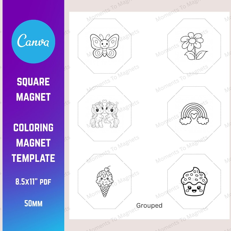 Coloring Magnet Templates - Etsy