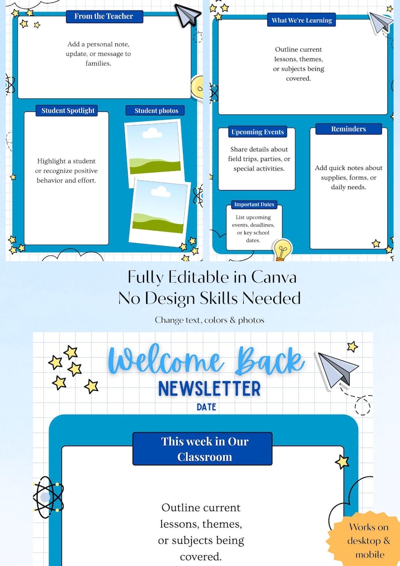 Editable Classroom Newsletter Template | Weekly Parent Communication ...