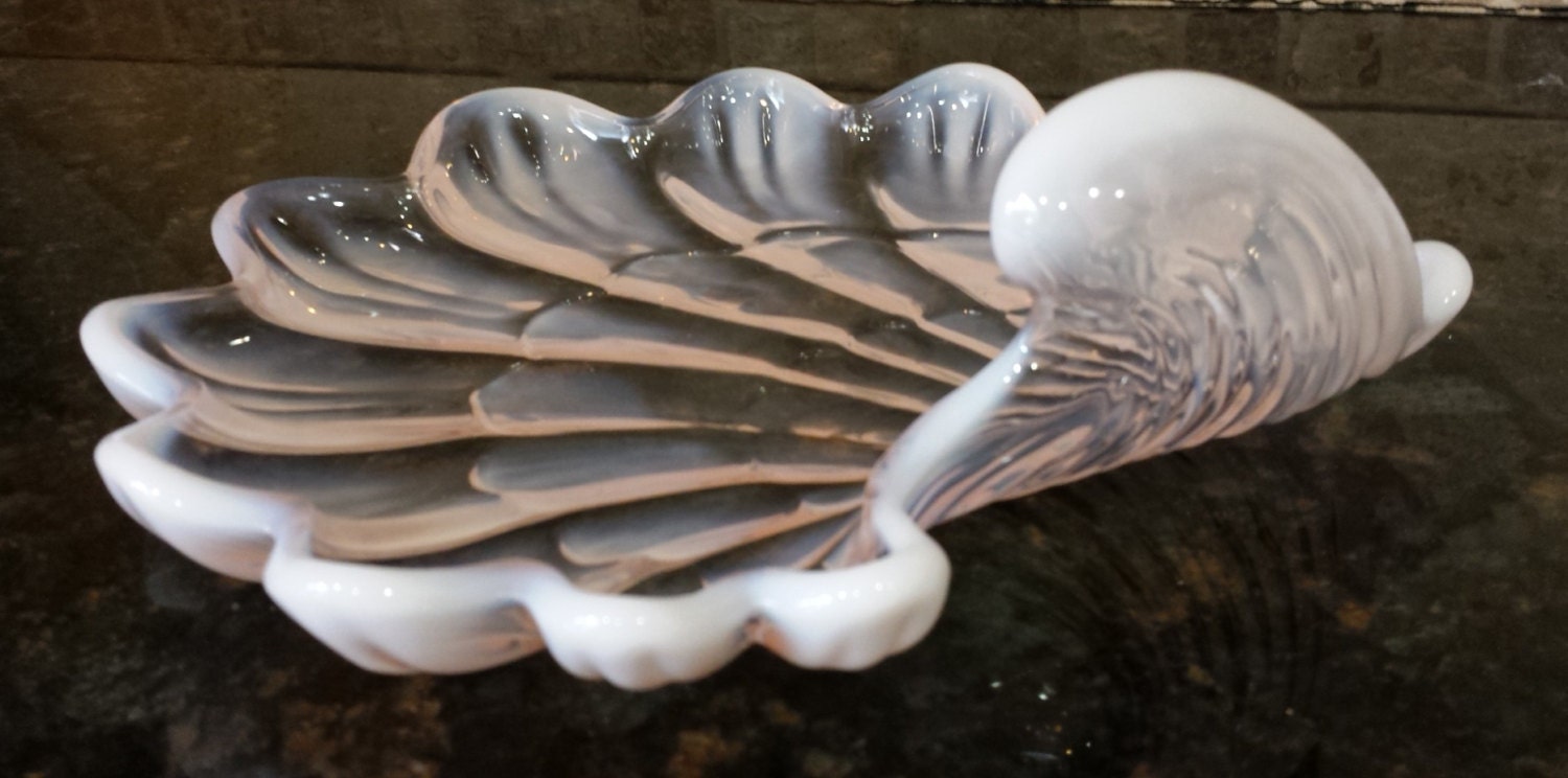 Large Northwood PINK Opalescent Shell Shaped Handled Candy Dish - Etsy