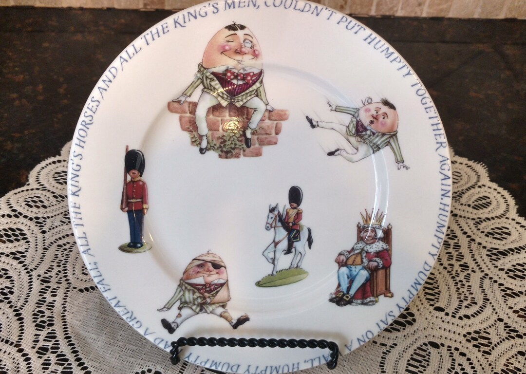 Queen's India HUMPTY DUMPTY Child's China Plate Youth 7.75" Nursery ...