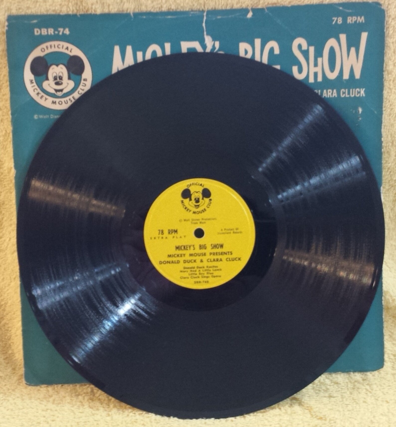 Walt Disneys Mickey's Big Show Donald Duck Clara Cluck 78 RPM 1957 - Etsy