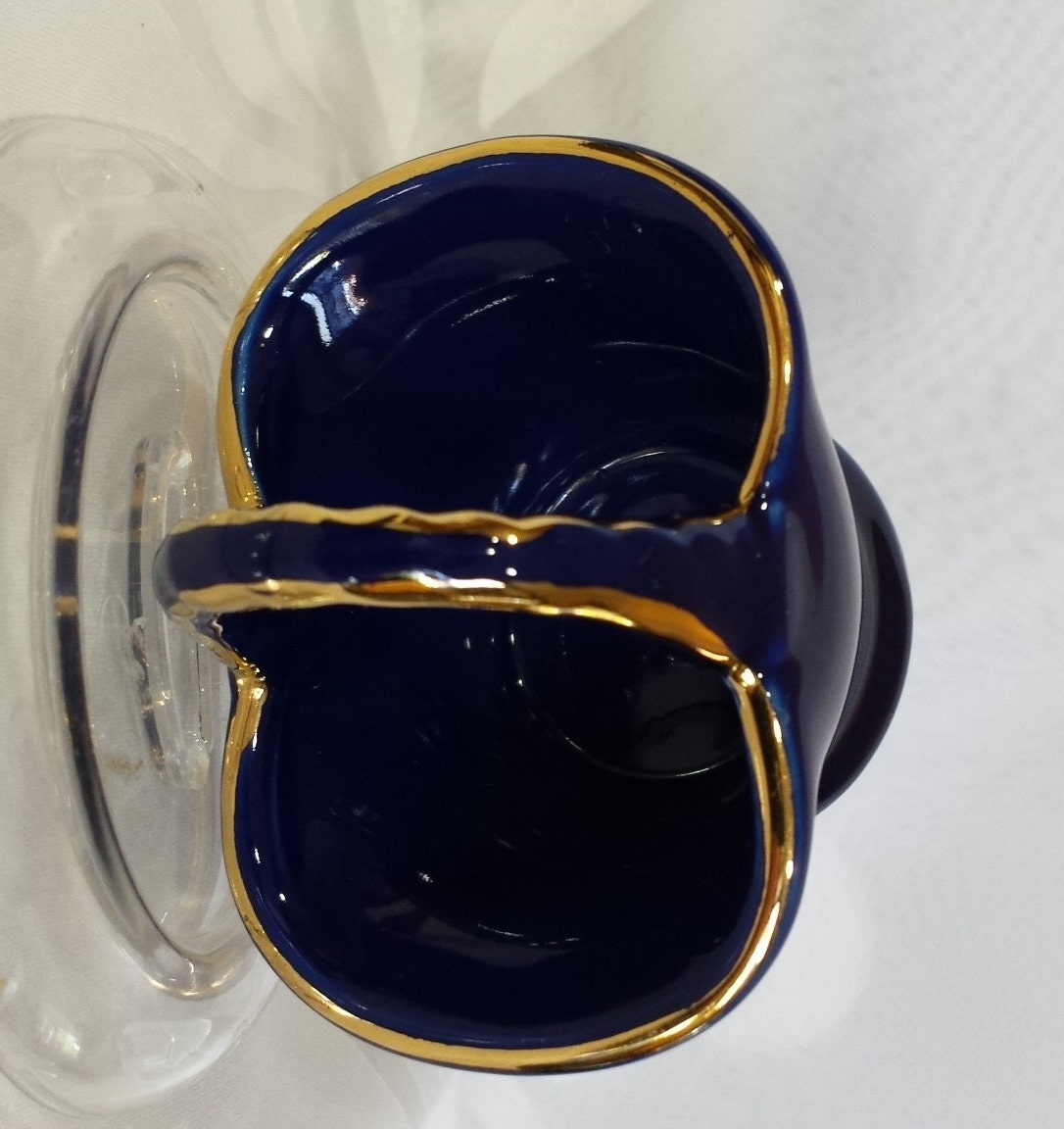 Vintage 50s Salt OR Pepper Cellar, Cobalt Blue Cellars Gold Trim ...