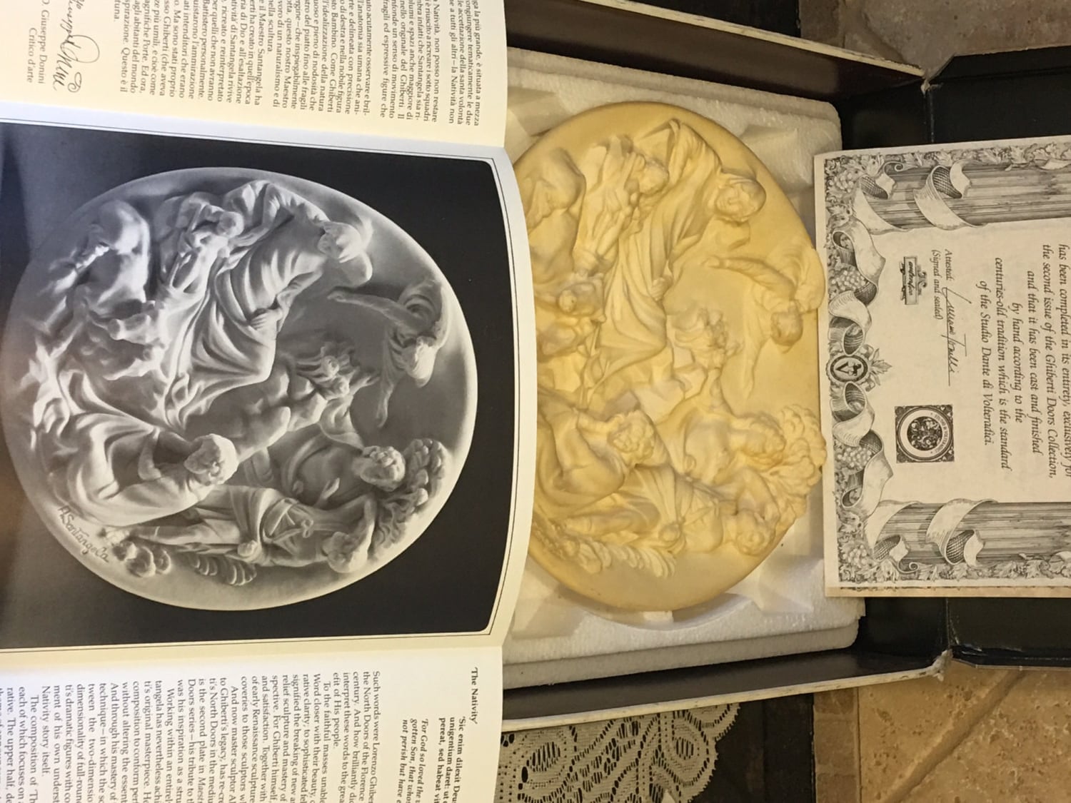 Italian Ivory Alabaster Collector Plate "la Nativita" by Alberto ...