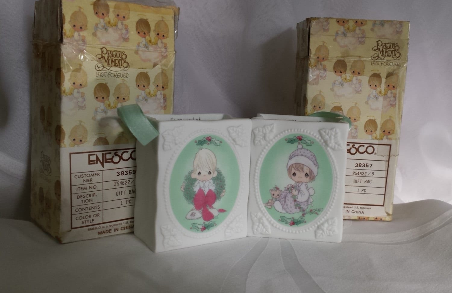 TWO Precious Moments Gift Bags Surrounded W Joy and Meowie Christmas - Etsy
