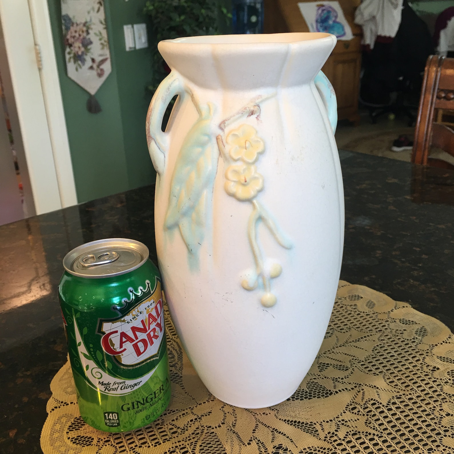 Antique Weller Pottery Dogwood WELLER F-8 VASE ~ 10 Inches ~ Floral Art ...