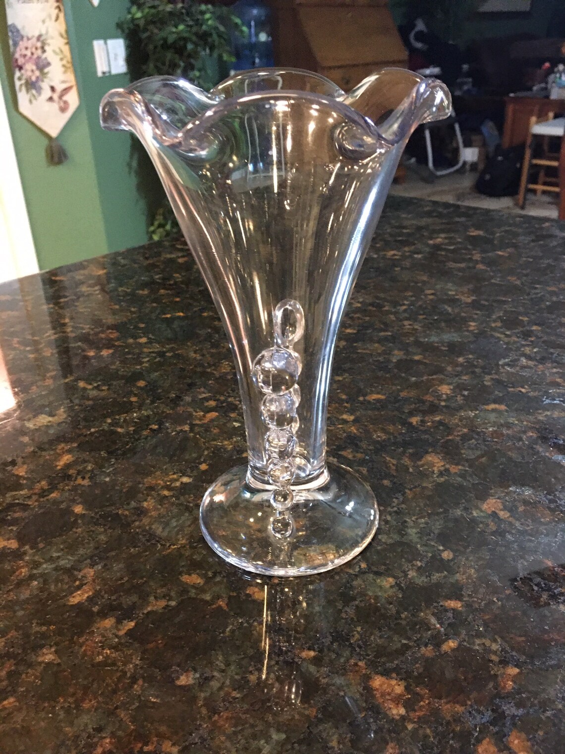 Vintage Imperial Clear Candlewick Beaded Vase With Scalloped Edges 8 ...