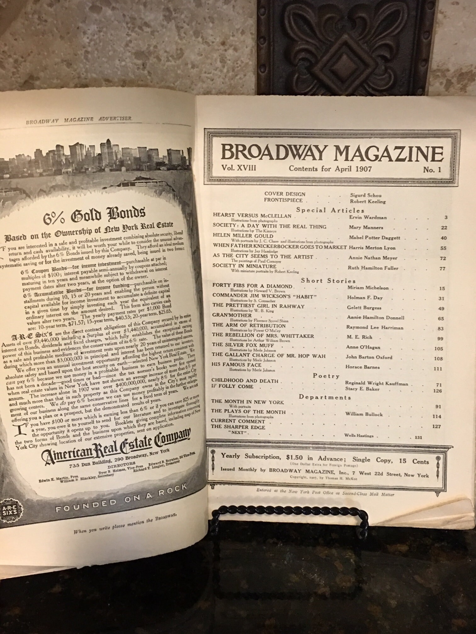 RARE BROADWAY Magazine April 1907 vol. XVIII Hearst, Mcclellan ...