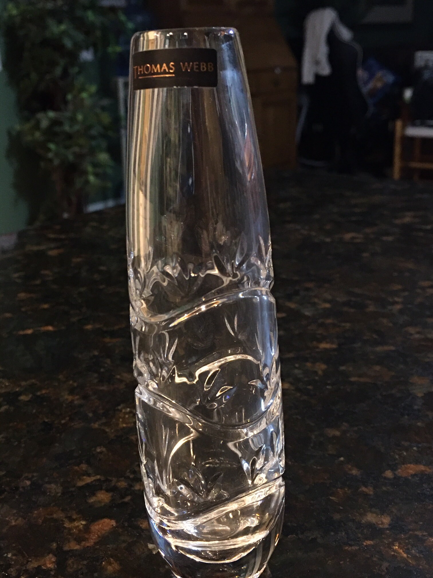 Thomas WEBB Crystal Glass Bud Vase 6 Inches Cut With Swirls and Fleur ...