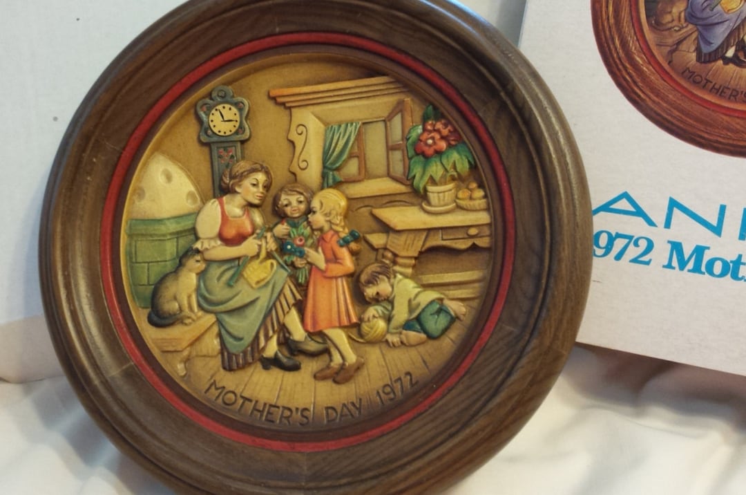 Anri Ferrandiz Mother's Day Plate, Wood Plate From 1972 - Etsy