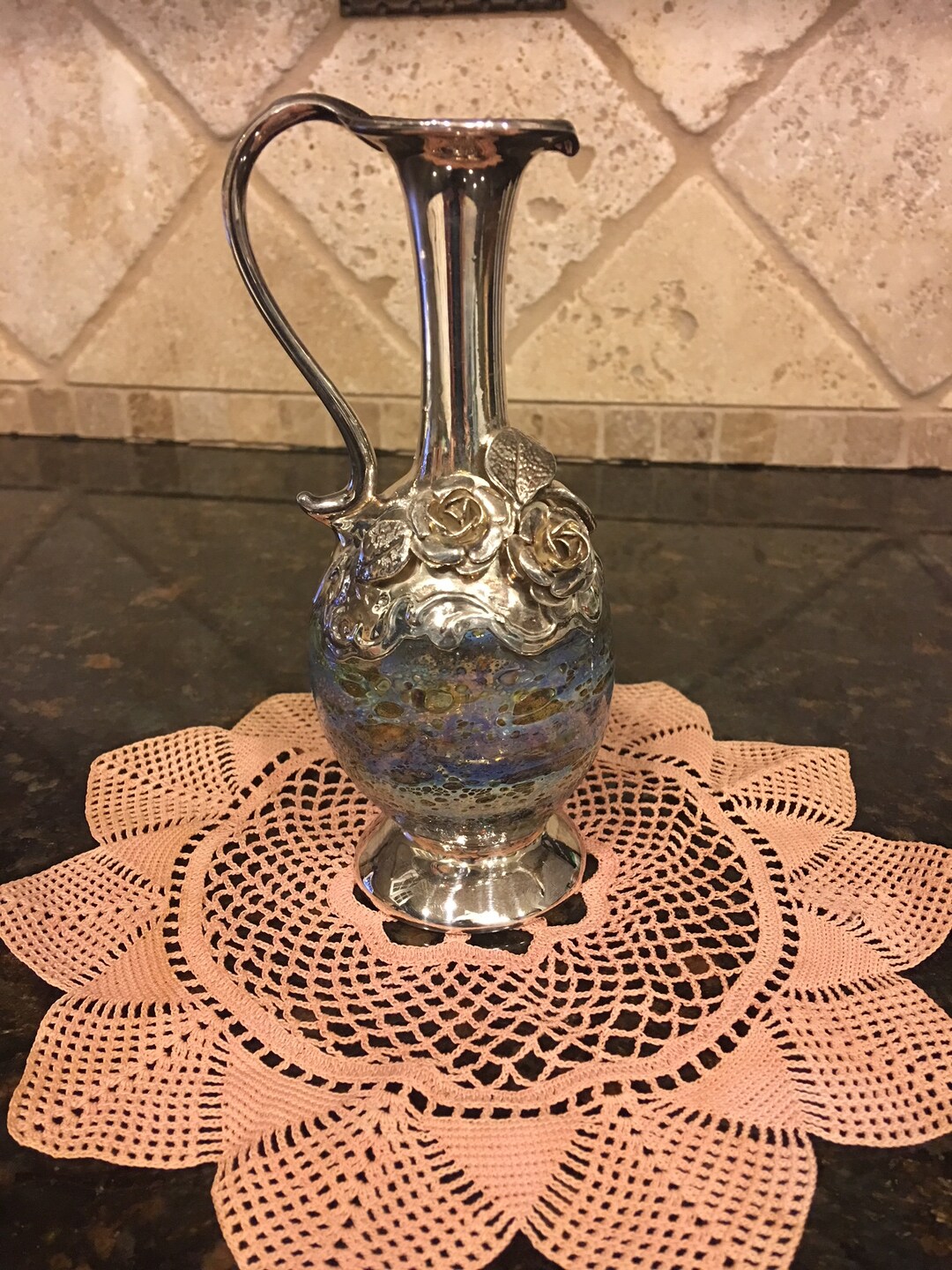 King-solomon Finds Israeli Art Decorative Vase/bottle Glass&silver - Etsy