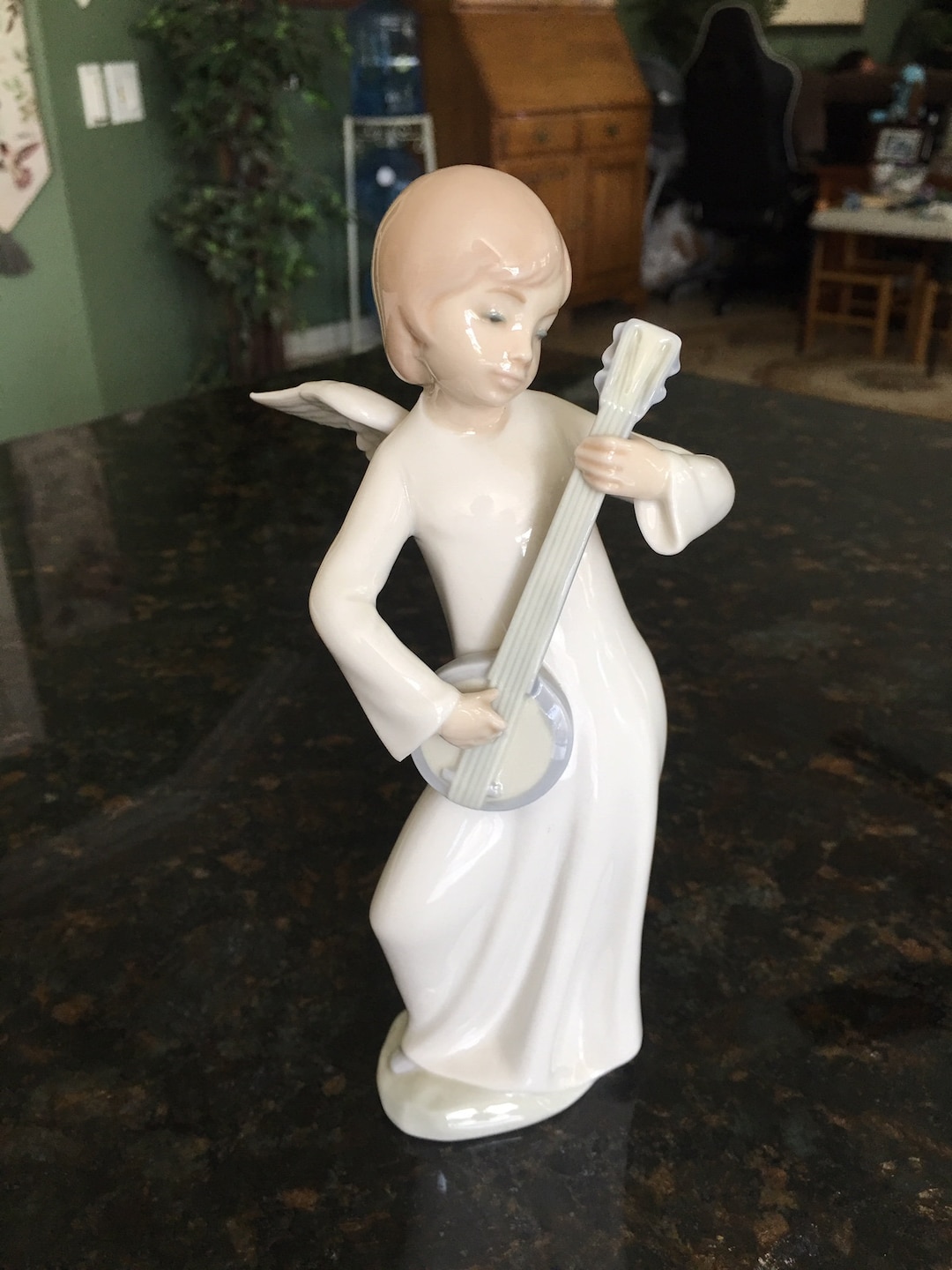 Vintage NAO by Lladro 8" ANGEL Playing MANDOLIN Fine Porcelain Figurine ...
