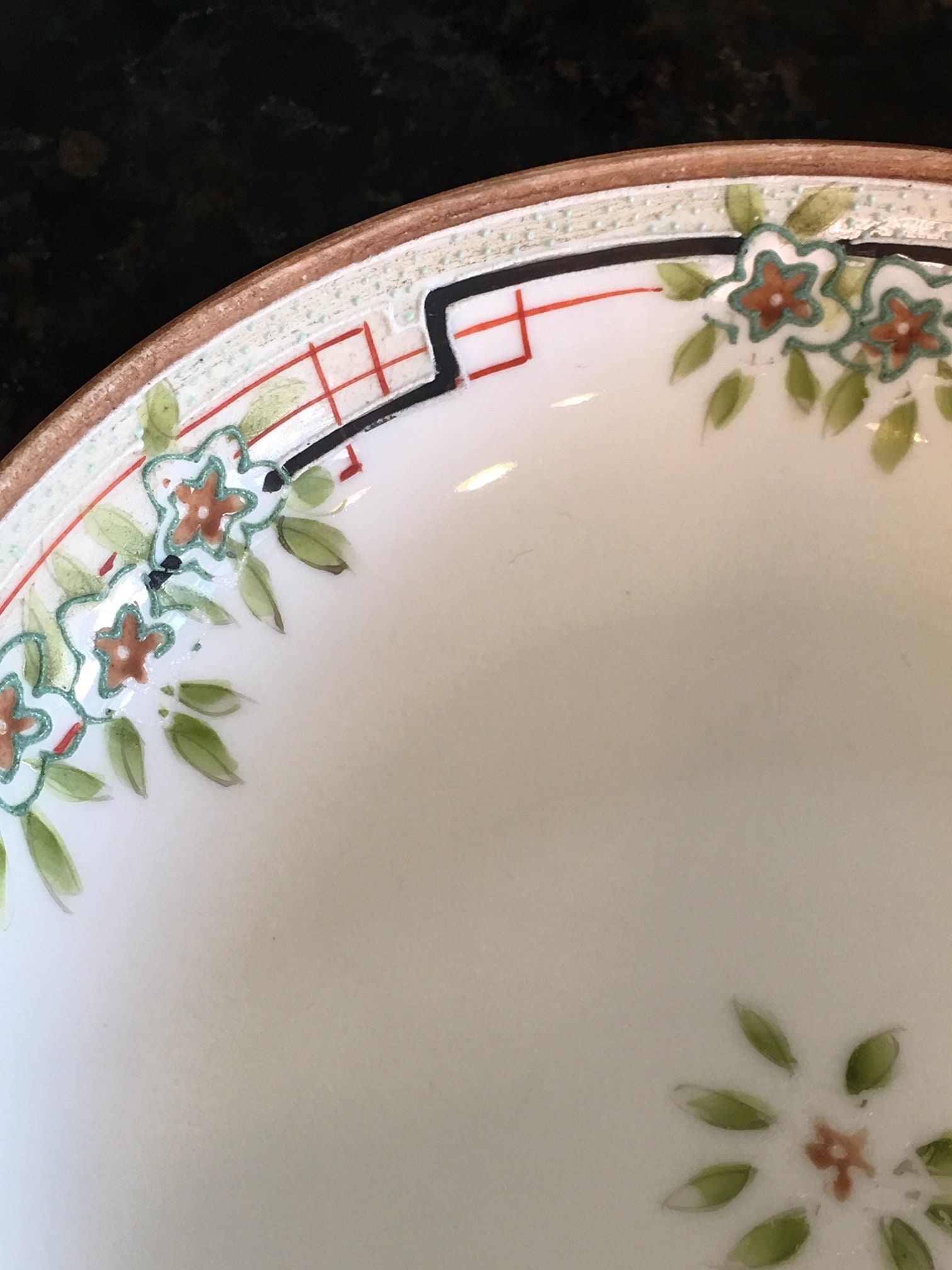 NIPPON Handled Nappy Lemon Moriage Dish Floral Orange Green - Etsy