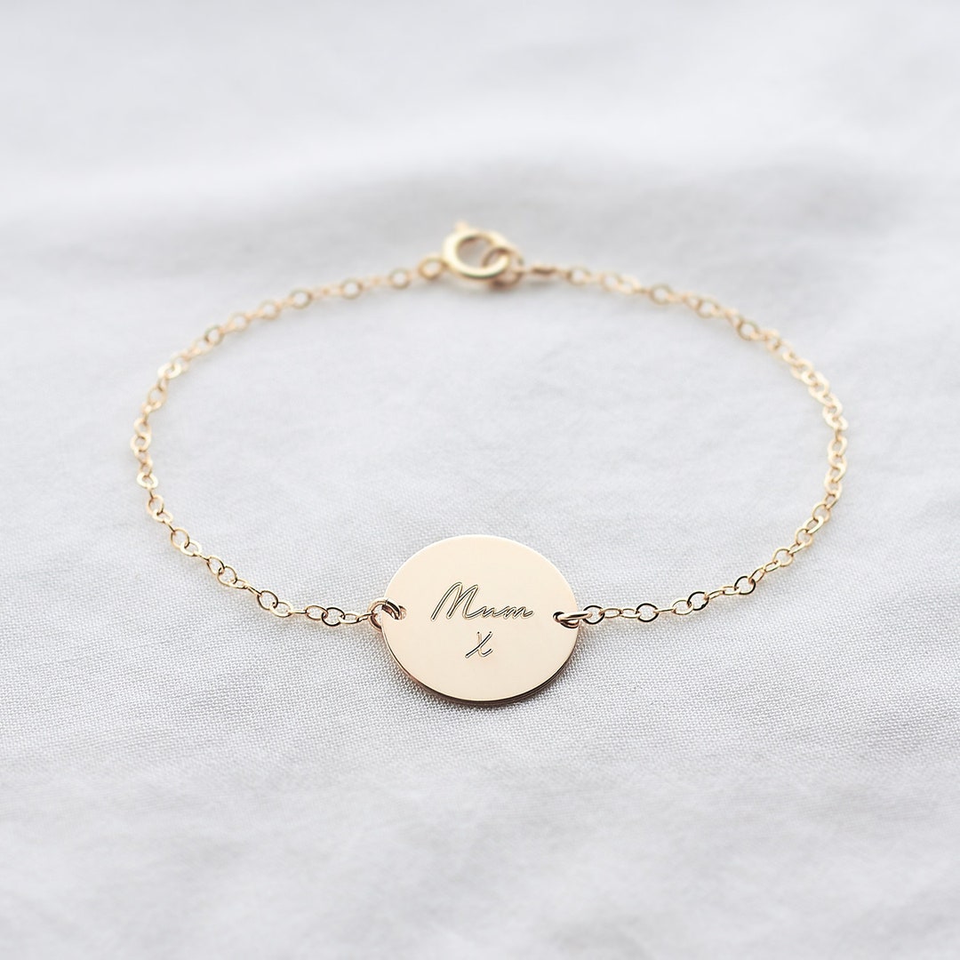 Handwriting Disc Bracelet - Signature Jewellery - Actual Handwriting ...