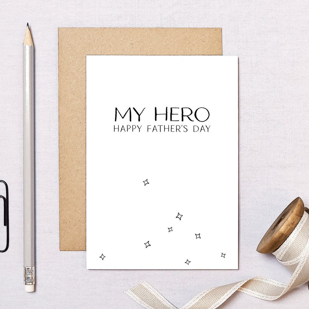 My Hero Father's Day Card - Card for Dad - Card for Step Dad - Card for ...