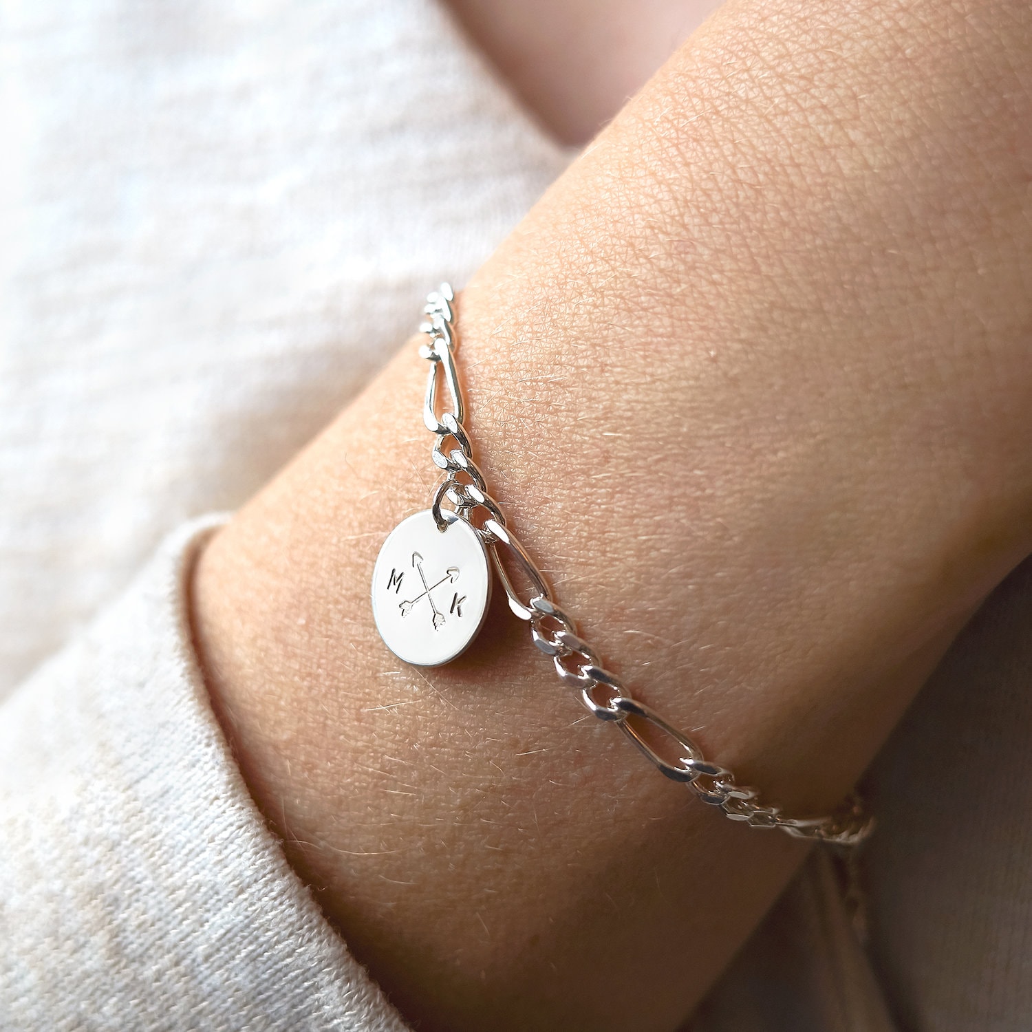 Personalised Sterling Silver Friendship Bracelet Crossed | Etsy