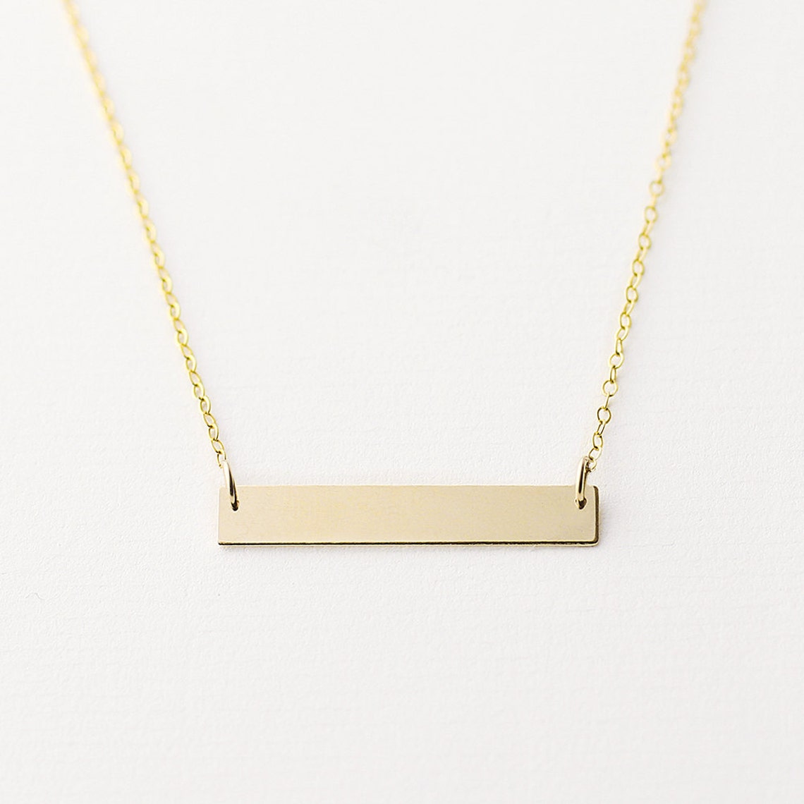 Wish 14k gold filled horizontal bar necklace minimal gold | Etsy