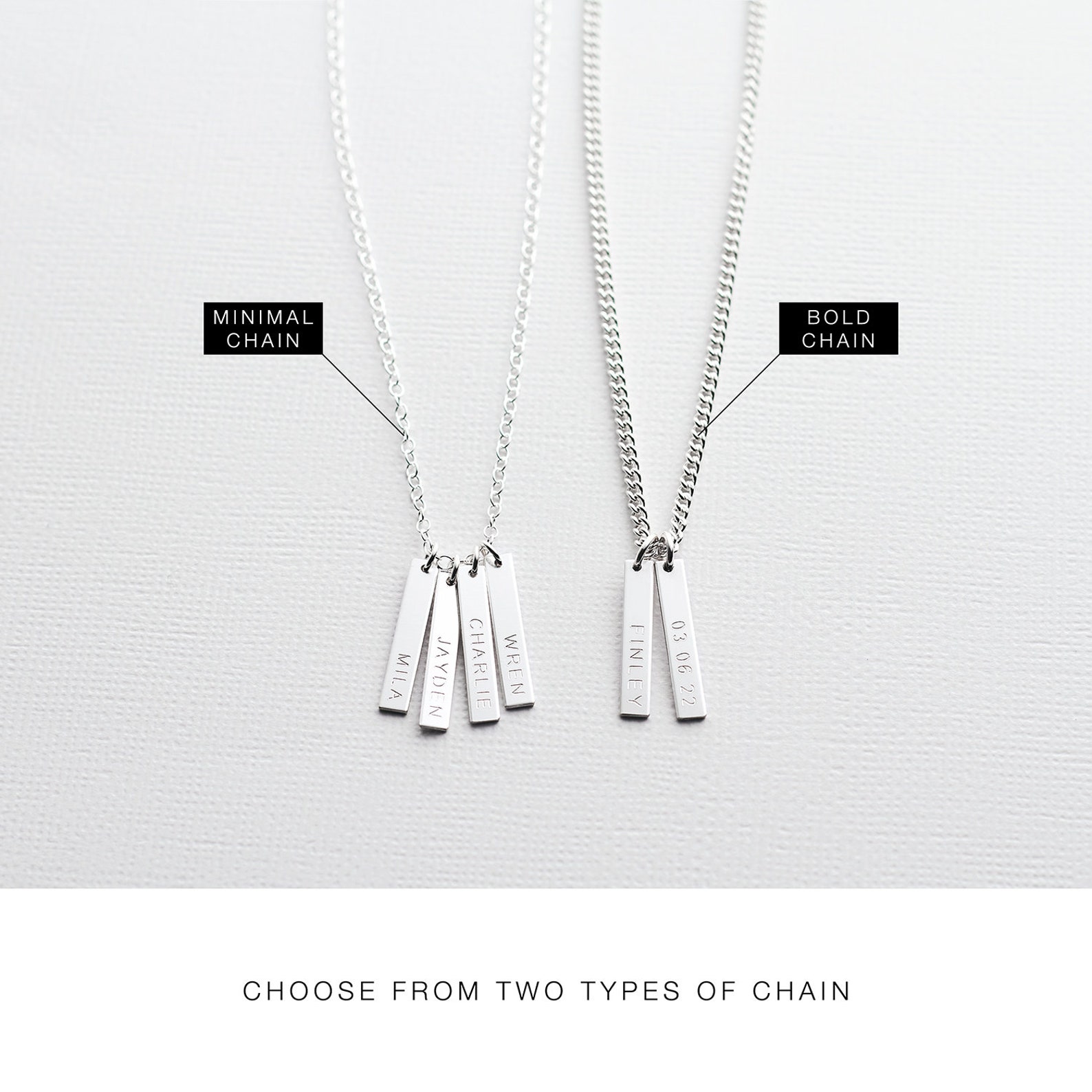 Men's Personalised Silver Tag Necklace - Etsy