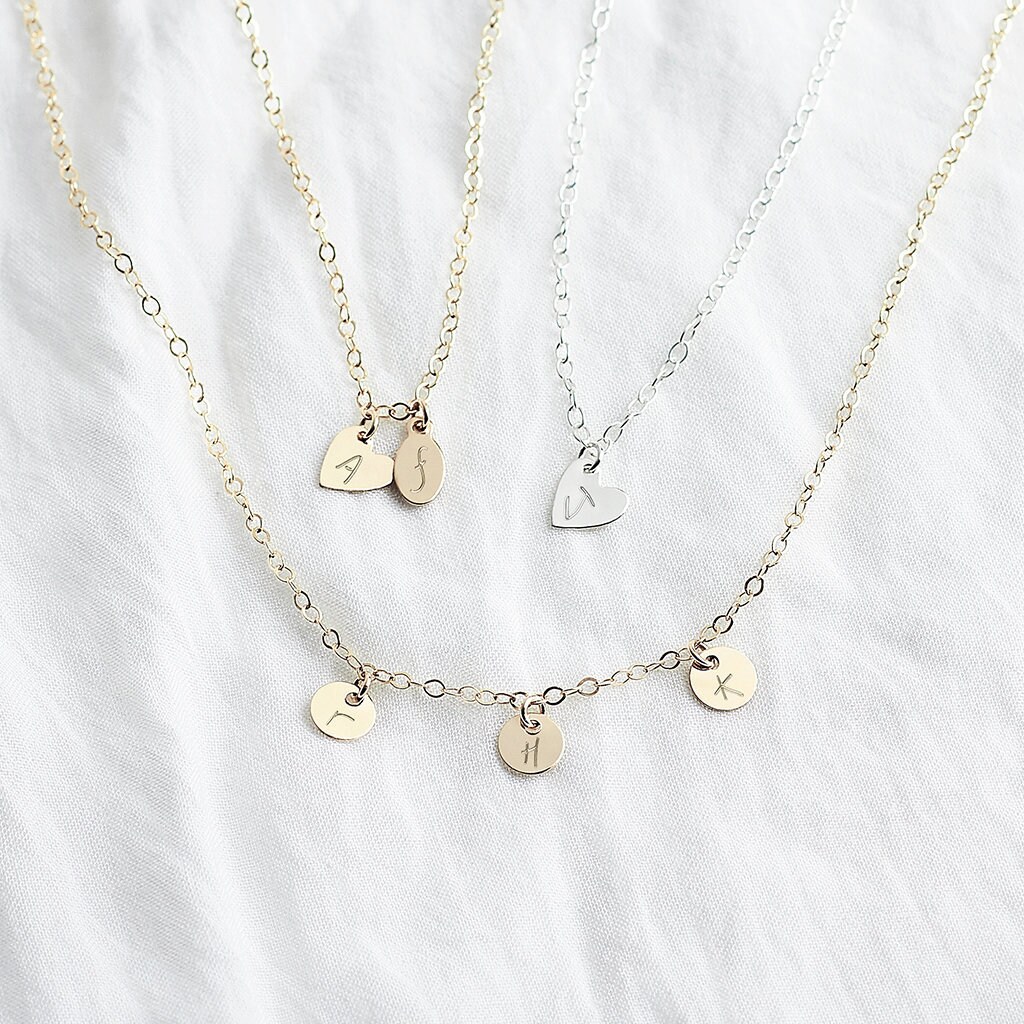 Your Handwriting Tiny Charm Necklace - Handwritten Initial Charms ...