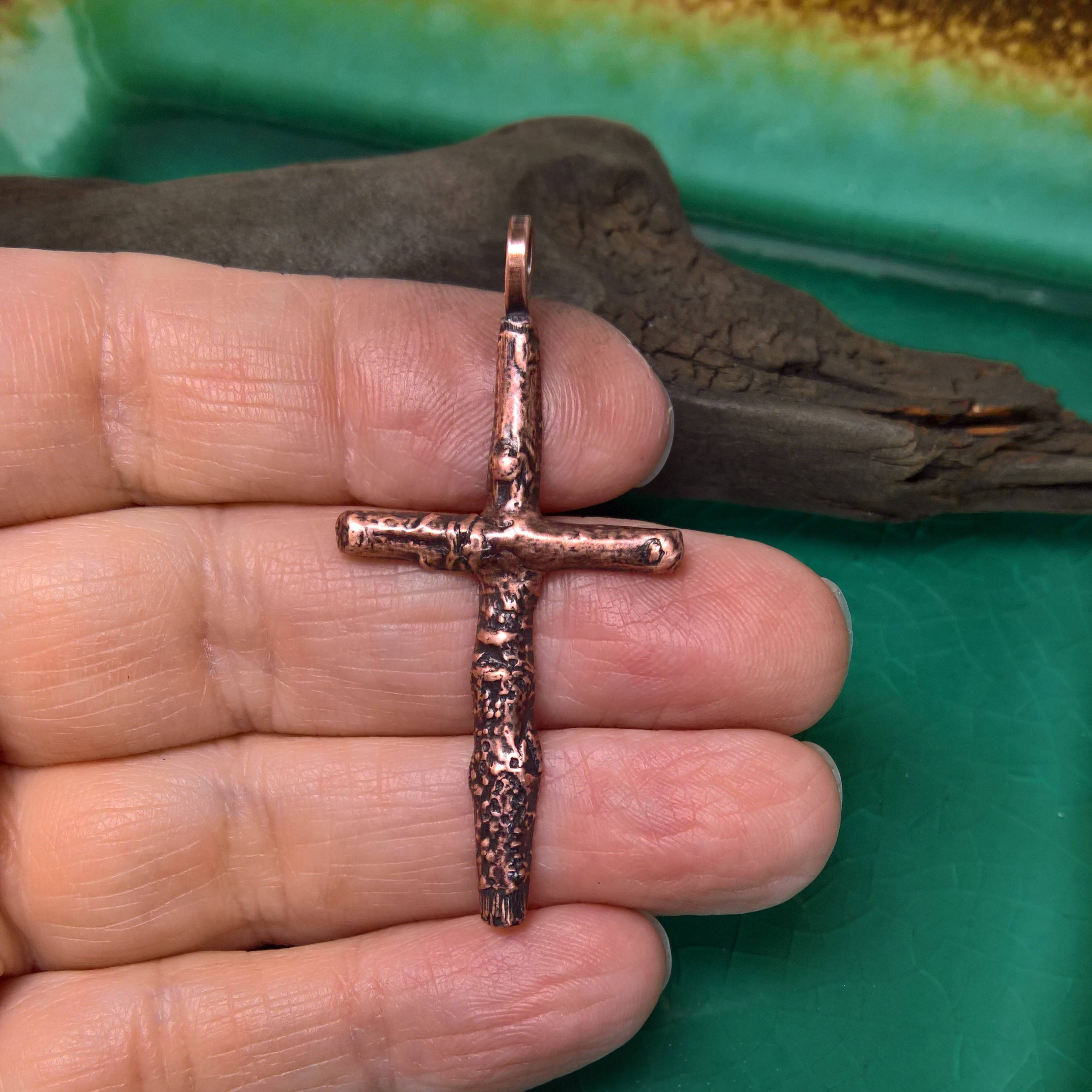 Tree Branch Cross Mens Copper Cross Mens Cross Necklace | Etsy
