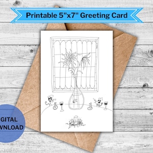 First Date, Kinda Nervous – Printable 5x7 Greeting Card | No Name Cat ...