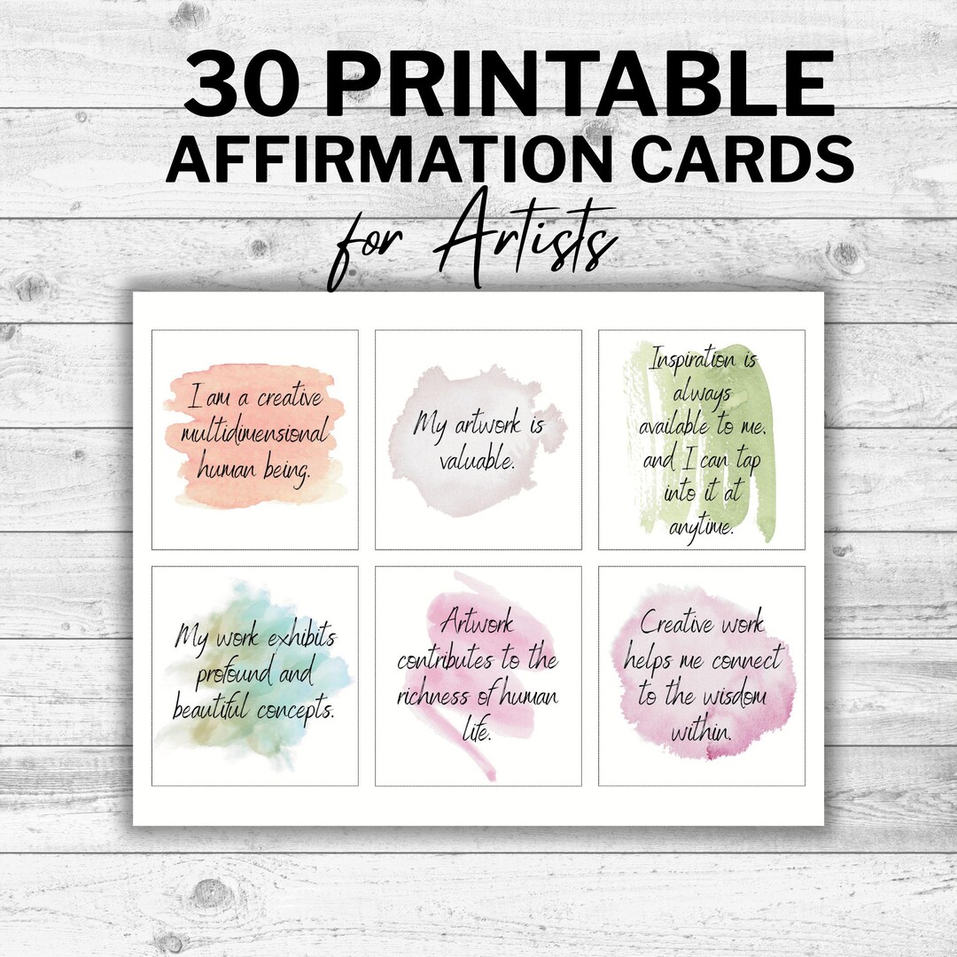 Artist Affirmation Cards – 30 Printable Affirmation Cards for ...
