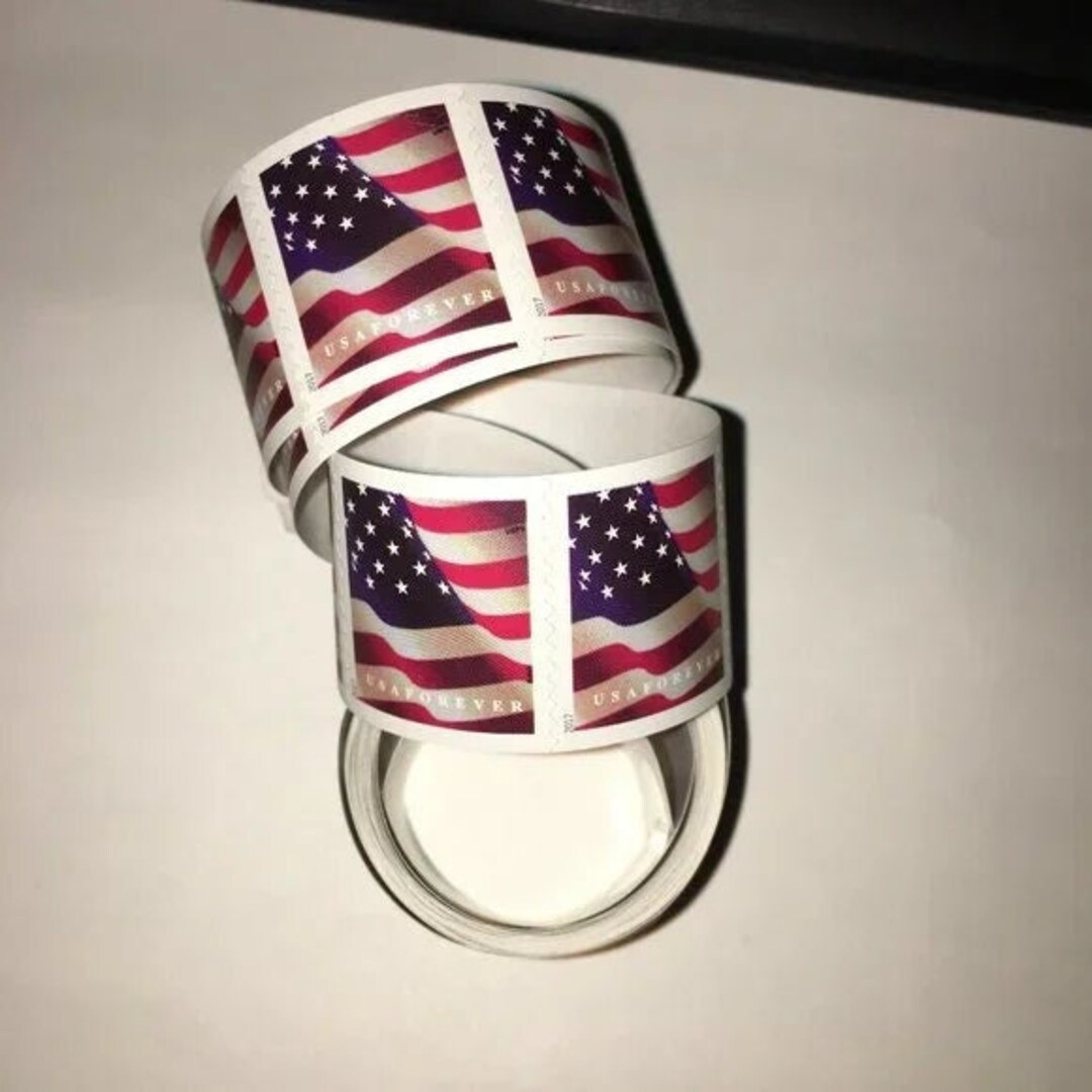 100 New US Flags Stamps Unused US Forever First Class Flowers Wedding ...