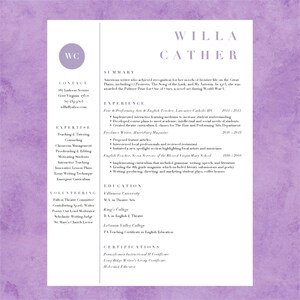 Lavender Resume & Cover Letter Template | Instant Download ...