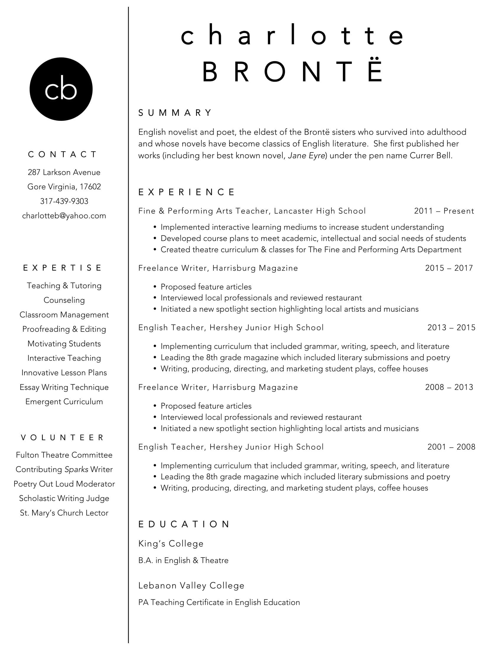 Classic Resume Template - Instant Download - Professional and Modern CV ...