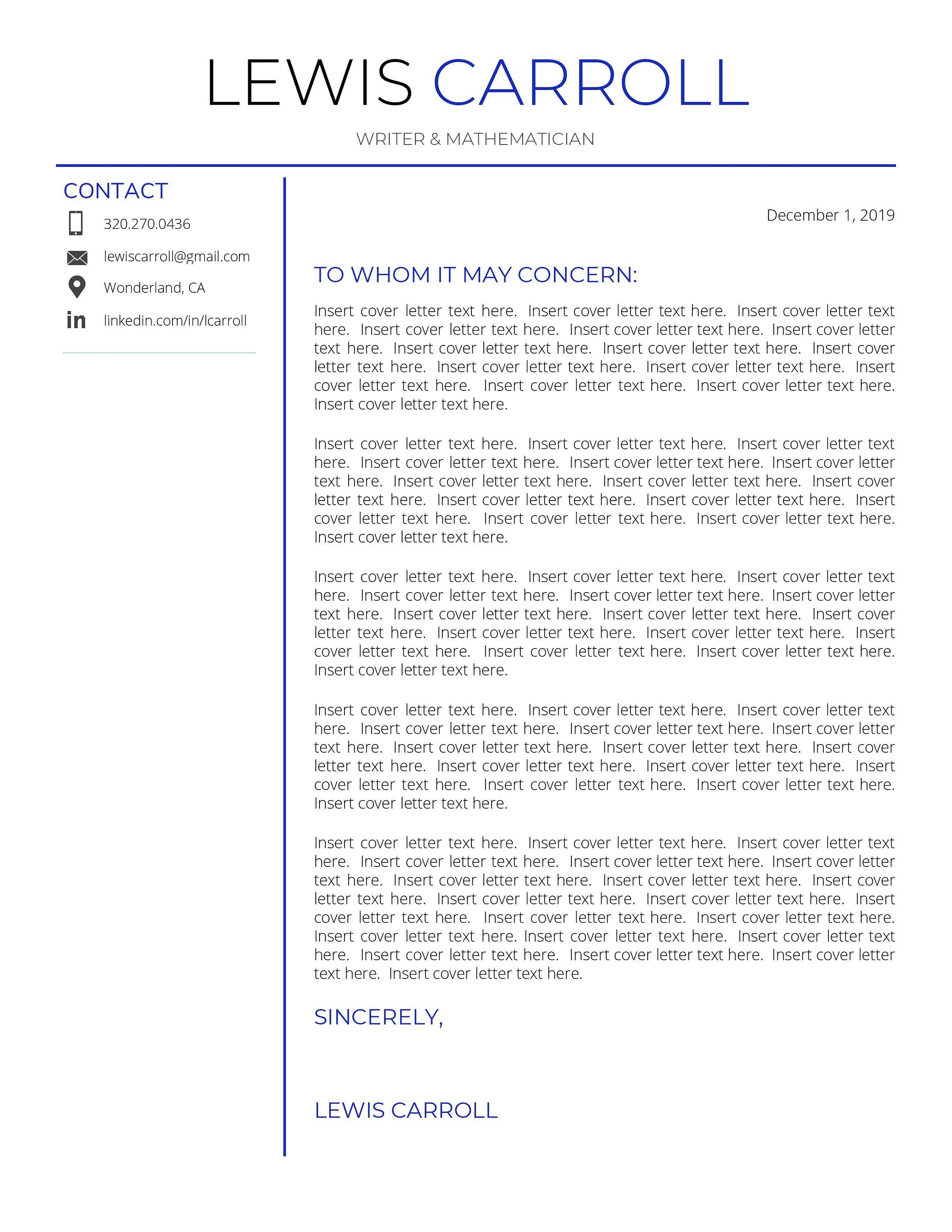 Sleek Resume & Cover Letter Template for Google Docs - Instant Download ...