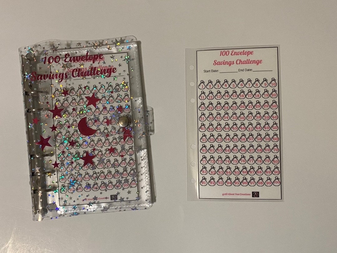 100 Envelope Stars Savings Binder, Cash Envelopes, Money Saving Binder ...