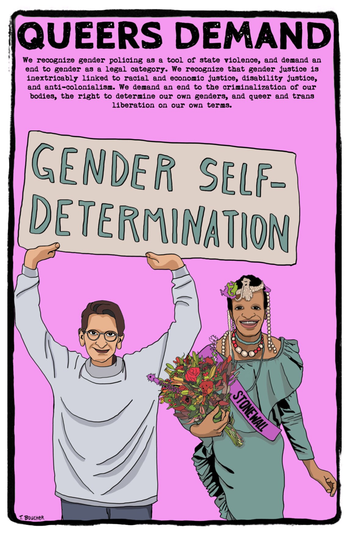 Poster: Queers Demand Gender Self-determination - Etsy