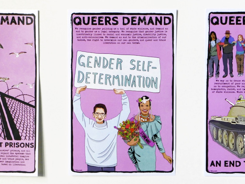 Poster: Queers Demand Gender Self-determination | Etsy