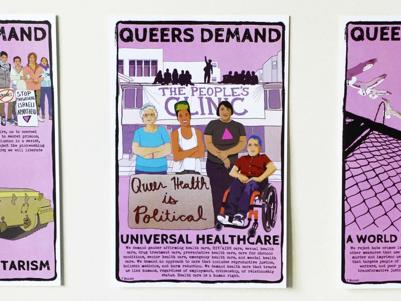 Poster: Queers Demand Universal Healthcare - Etsy