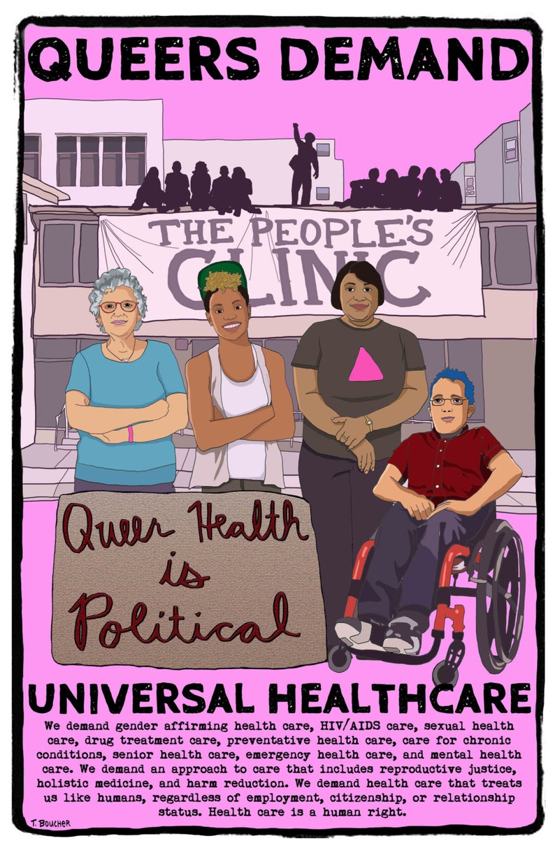 Poster: Queers Demand Universal Healthcare - Etsy