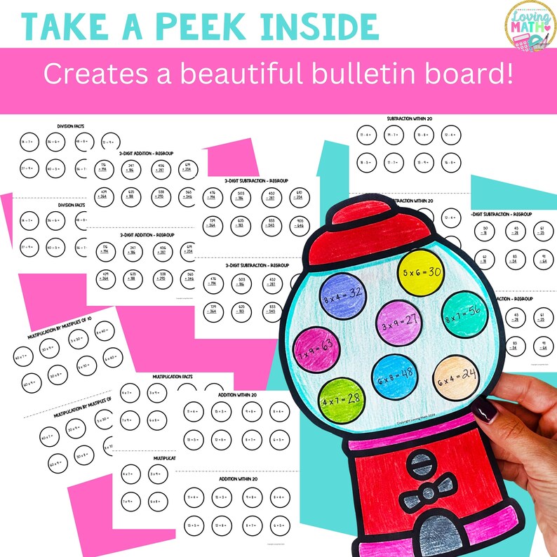 Math Craft for Addition, Subtraction, Multiplication, and Division - Etsy