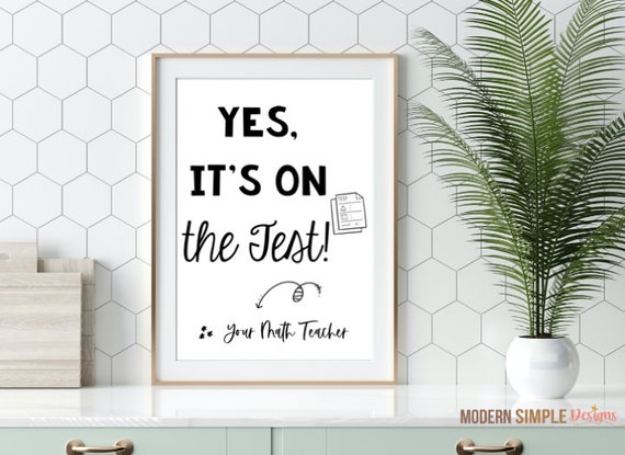 Classroom Poster Math Test Math Teachers POSTER DIGITAL - Etsy