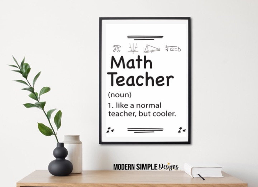 Classroom Poster Math Teacher POSTER DIGITAL DOWNLOAD - Etsy
