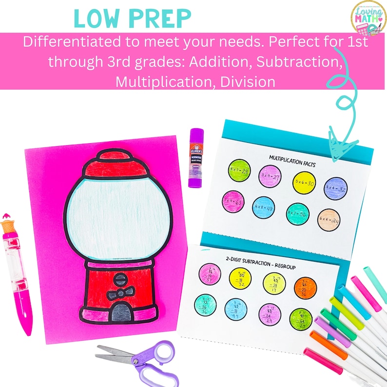 Math Craft for Addition, Subtraction, Multiplication, and Division - Etsy