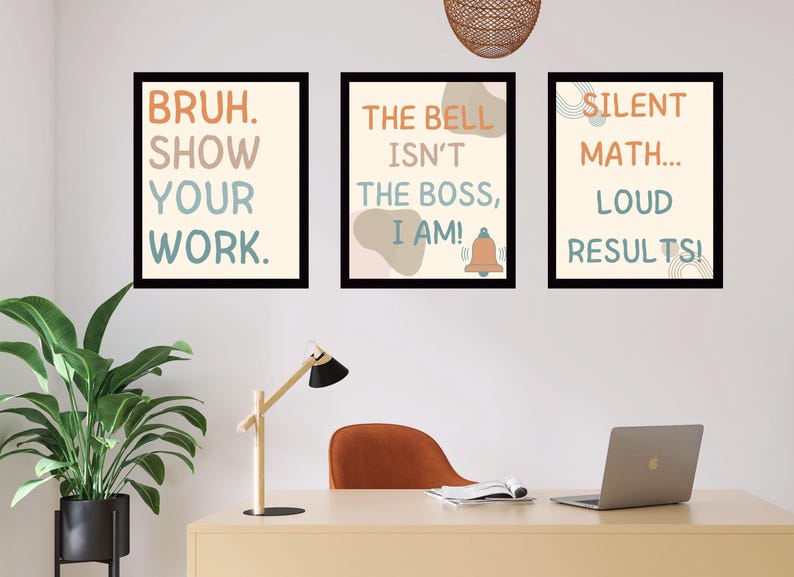 Boho Math Classroom Posters - 6 Math Posters - Etsy