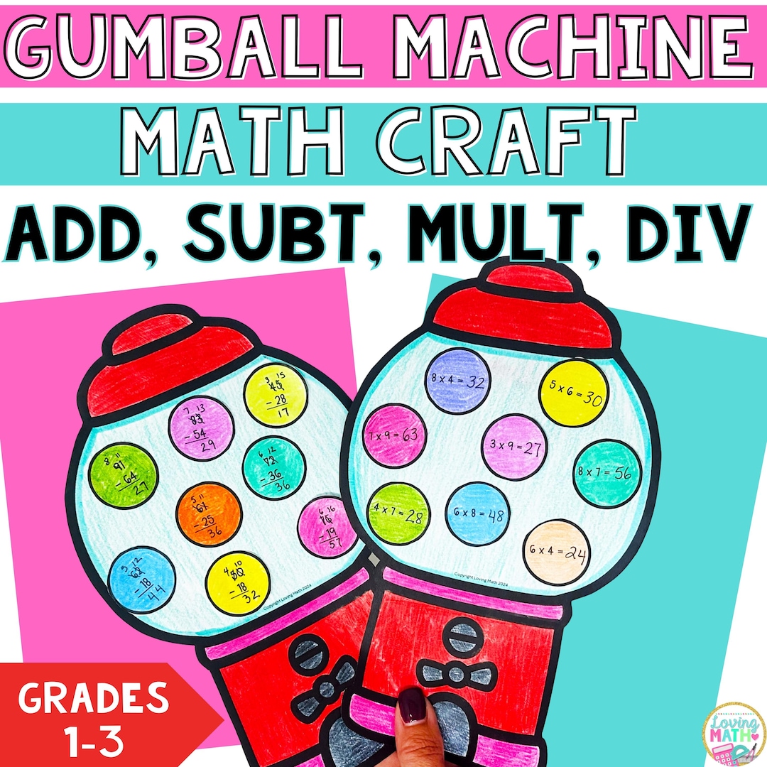 Math Craft for Addition, Subtraction, Multiplication, and Division - Etsy