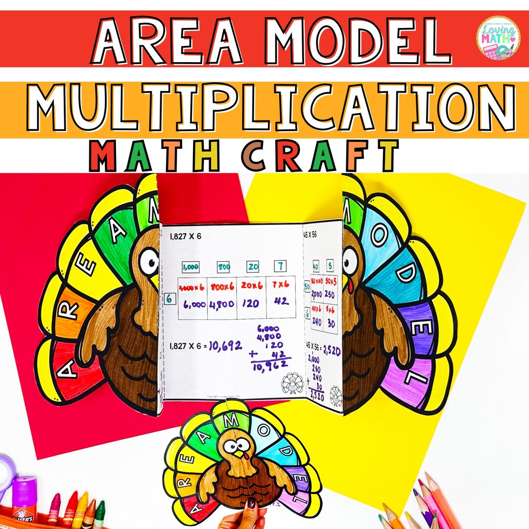Thanksgiving Area Model Multiplication Math Craft and Bulletin Board ...