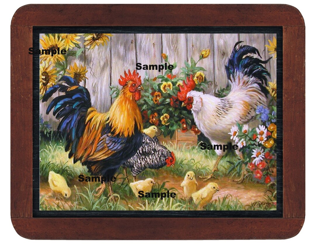 Rooster Hen Chickens Digital Download Image Cardmaking Printable ...