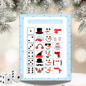 Roll A Snowman Game Printable • Decorate A Snowman Christmas Activity ...